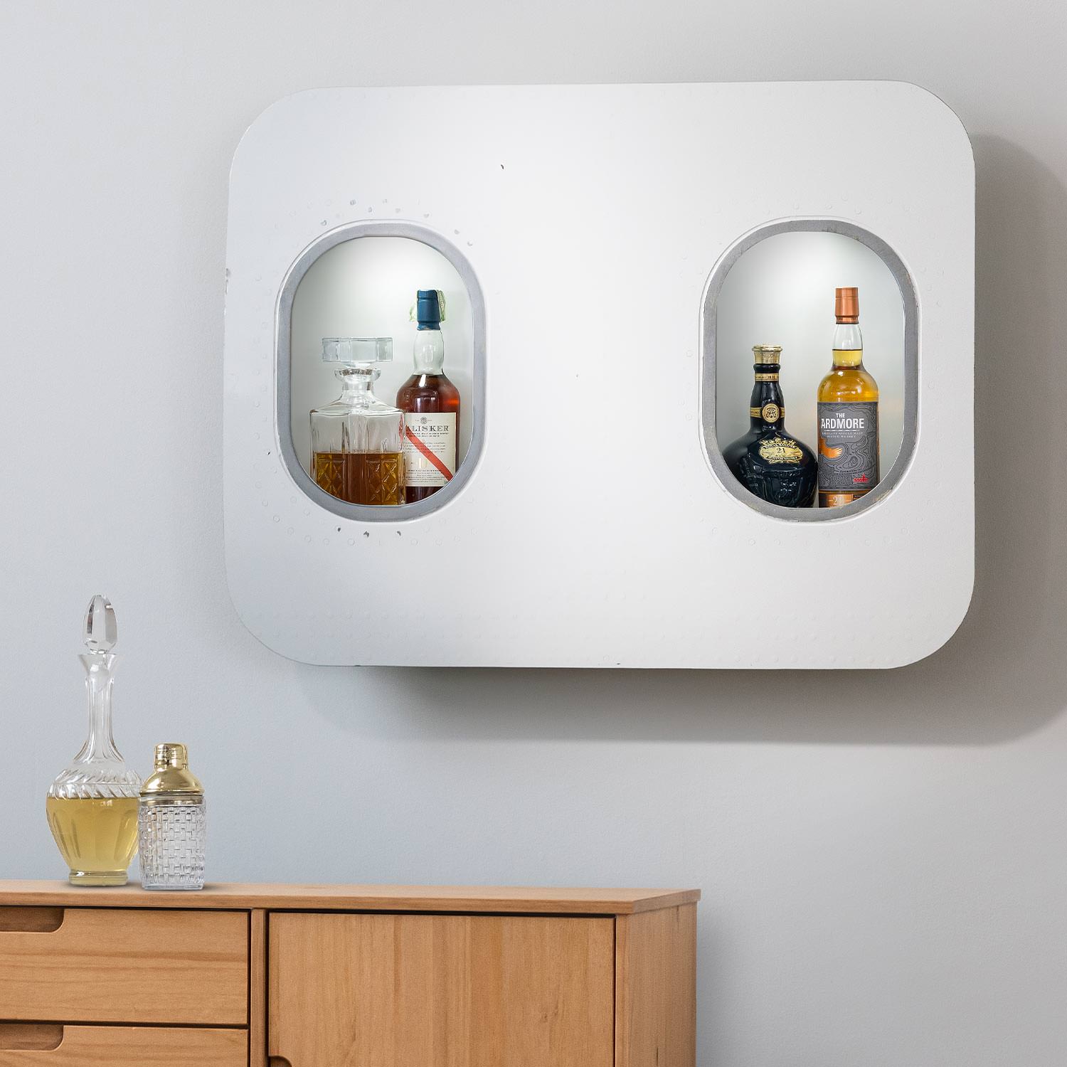 Genuine Airplane Windows as Wall Bar | VanDeBord