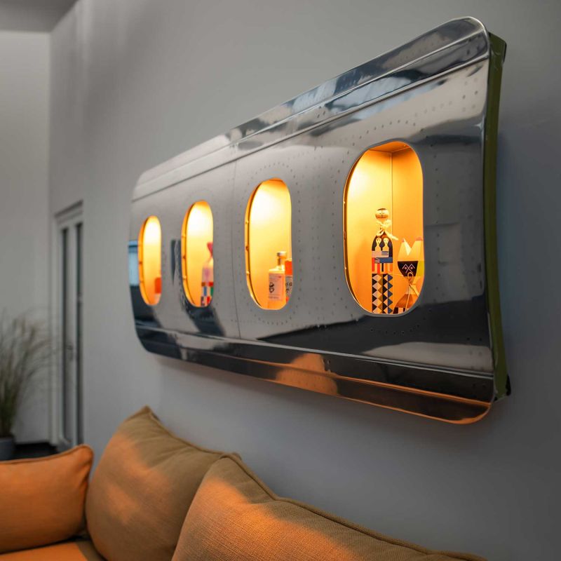 Genuine Airplane Windows as Wall Bar | VanDeBord